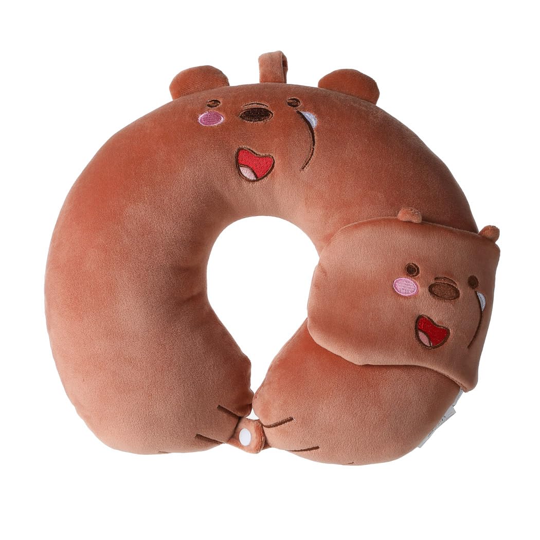 MINISO We Bare Bears Collection 4.0 U-Shaped Pillow (Grizzly) : Amazon ...