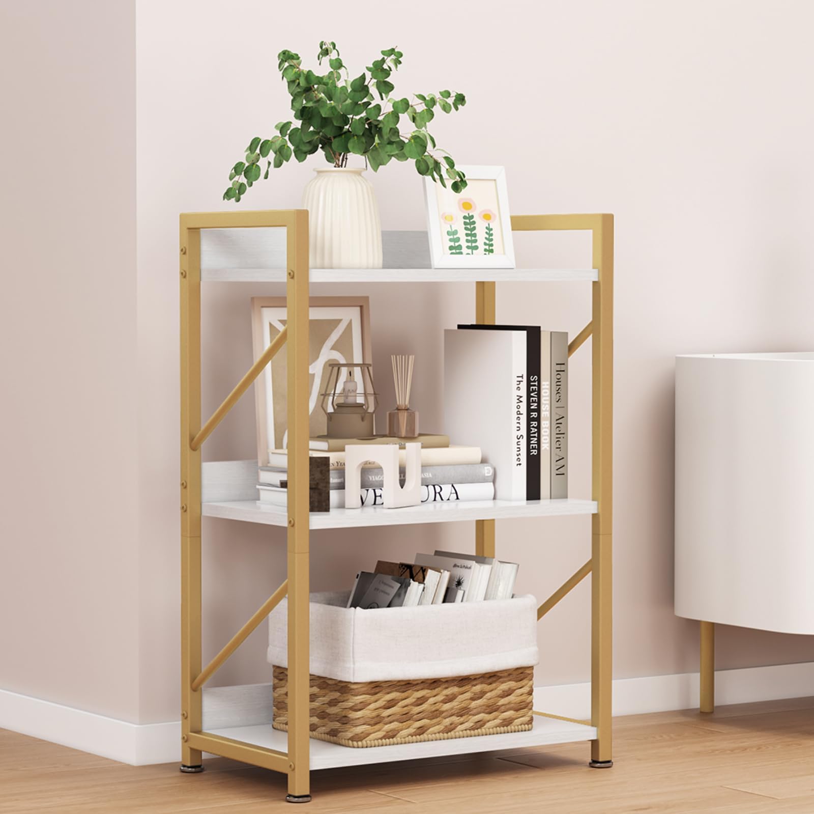Amazon.com: OSCHF 3-Tier Wooden Open Bookcase - Modern Display ...