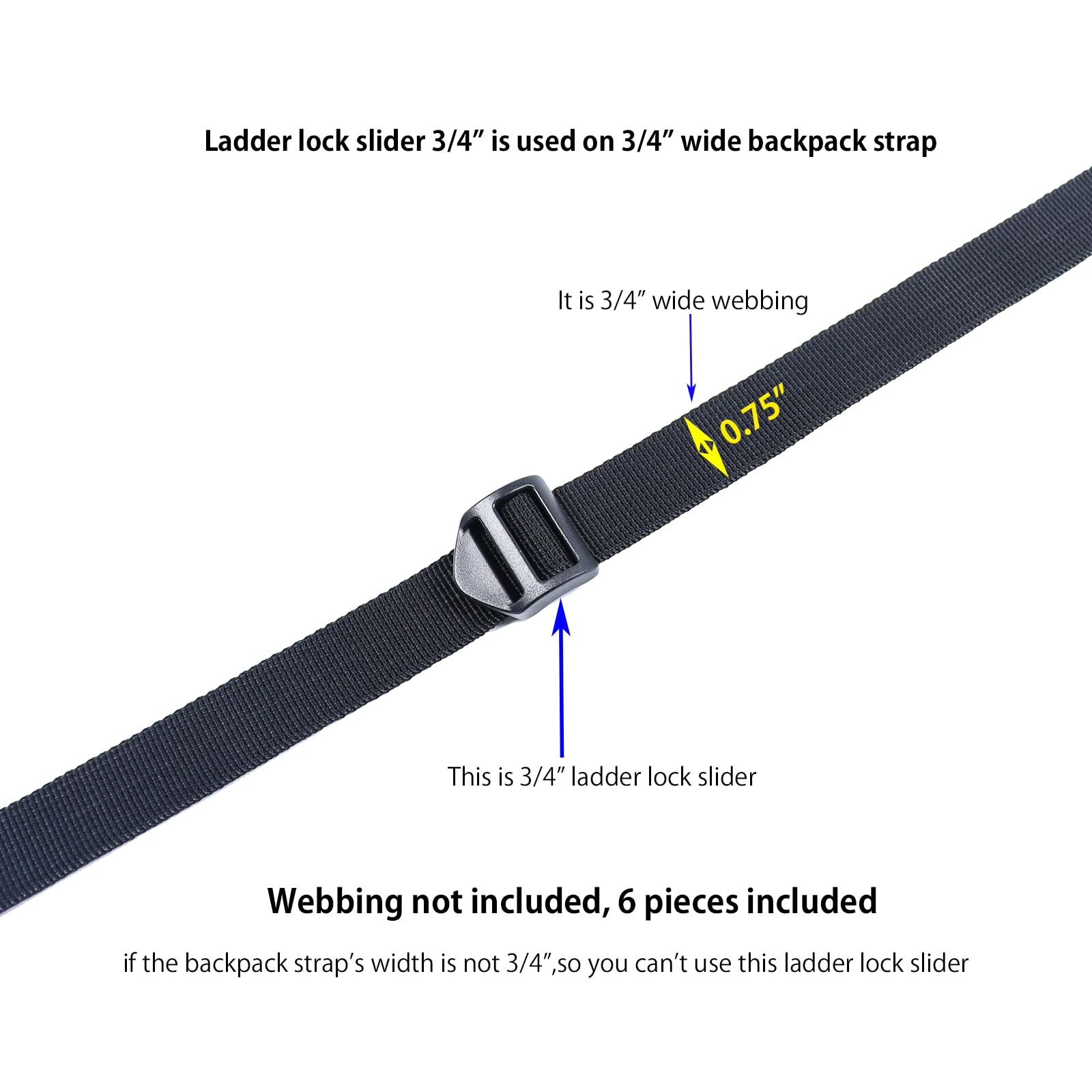 Snapklik.com : Baitoo Ladder Lock Slider 3/4in,1",1.25",1.5",2 Inch ...