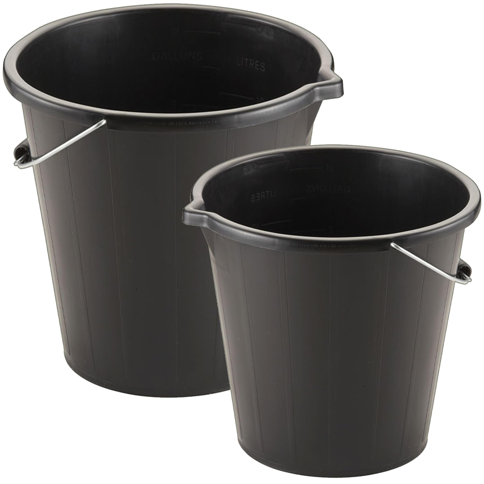 Buy Black 14 Litre Plastic Bucket 3 Gallon Water Storage Cement Mixing ...