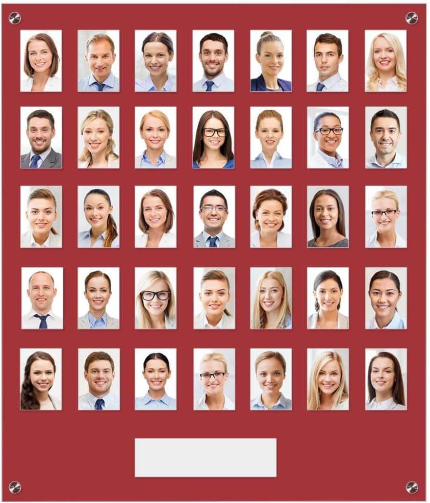 Get Acrylic Photo Frames - Red 35 Pocket Image Staff, Student, Employee ...