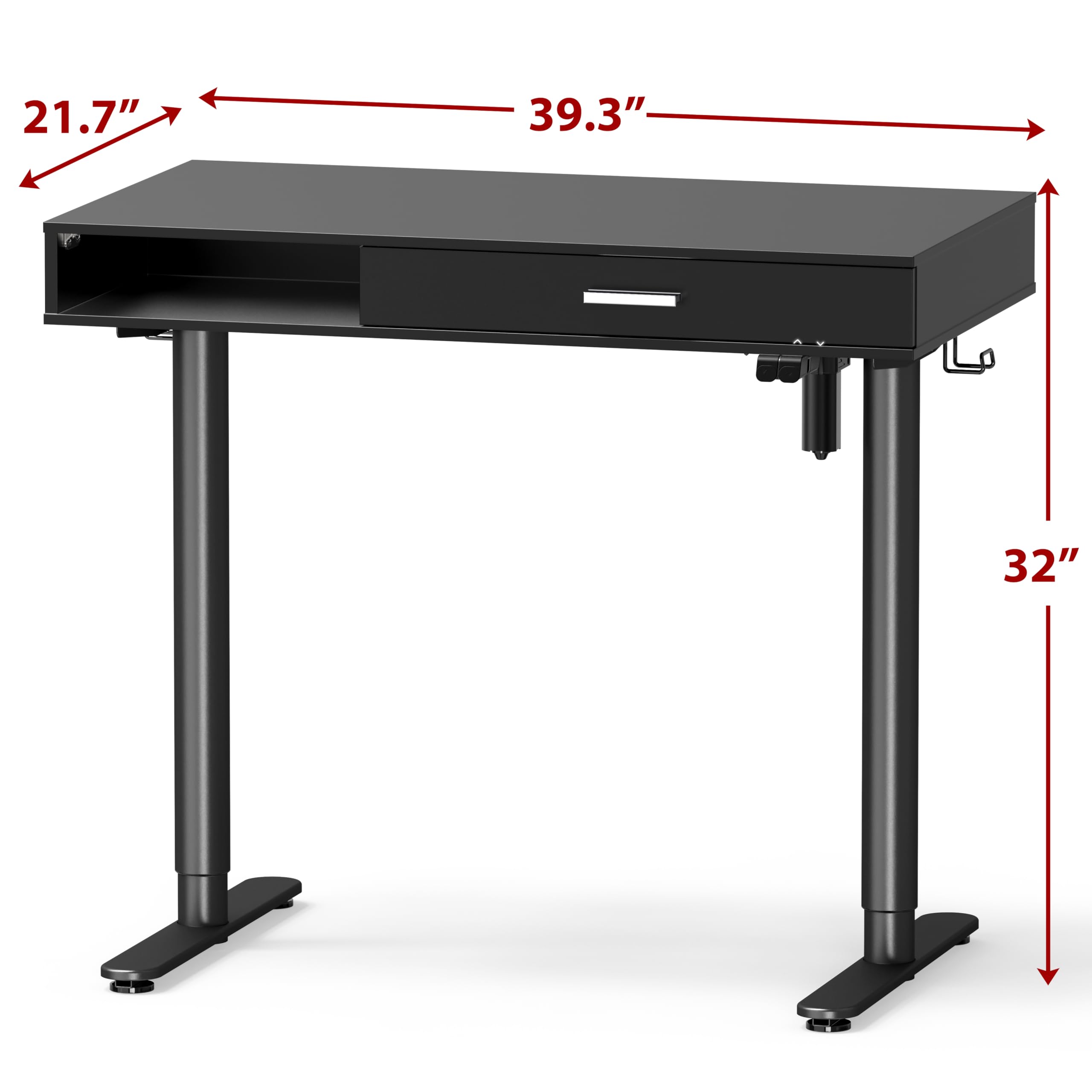 Snapklik.com : SHW 40-Inch Height Adjustable Claire Electric Standing Desk