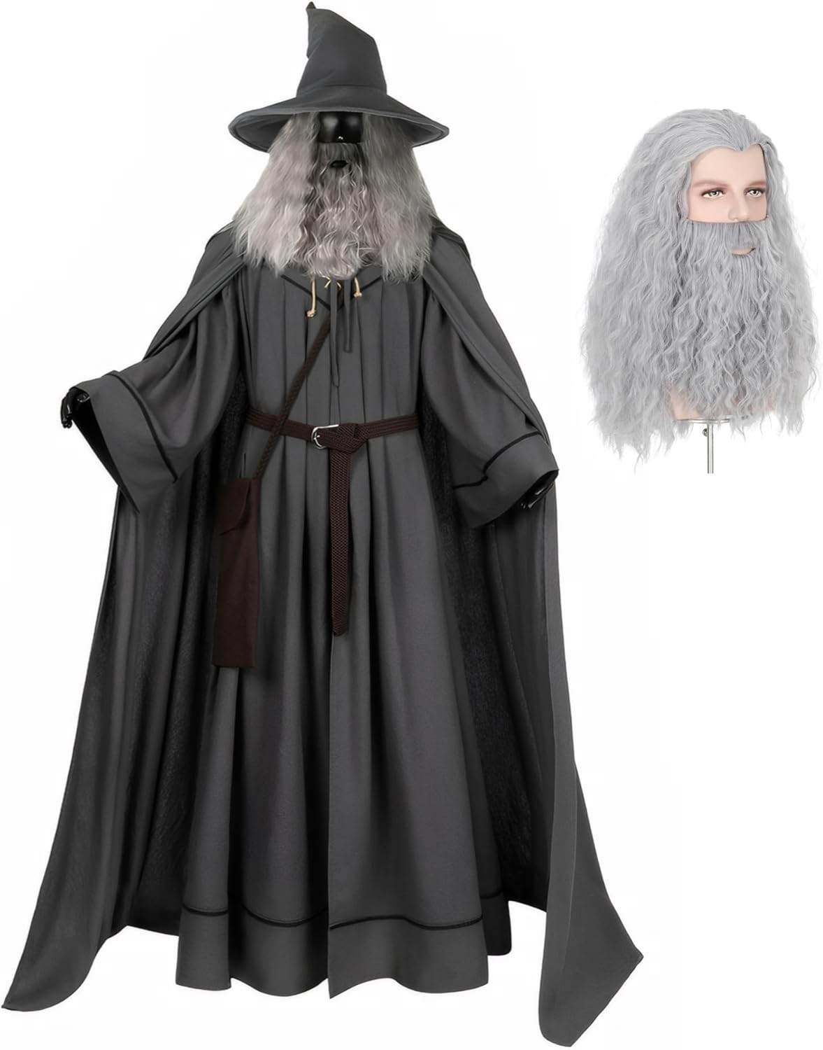 Amazon.com: Gandalf Costume for Adult Men - Gray Cloak, Lord of Rings ...