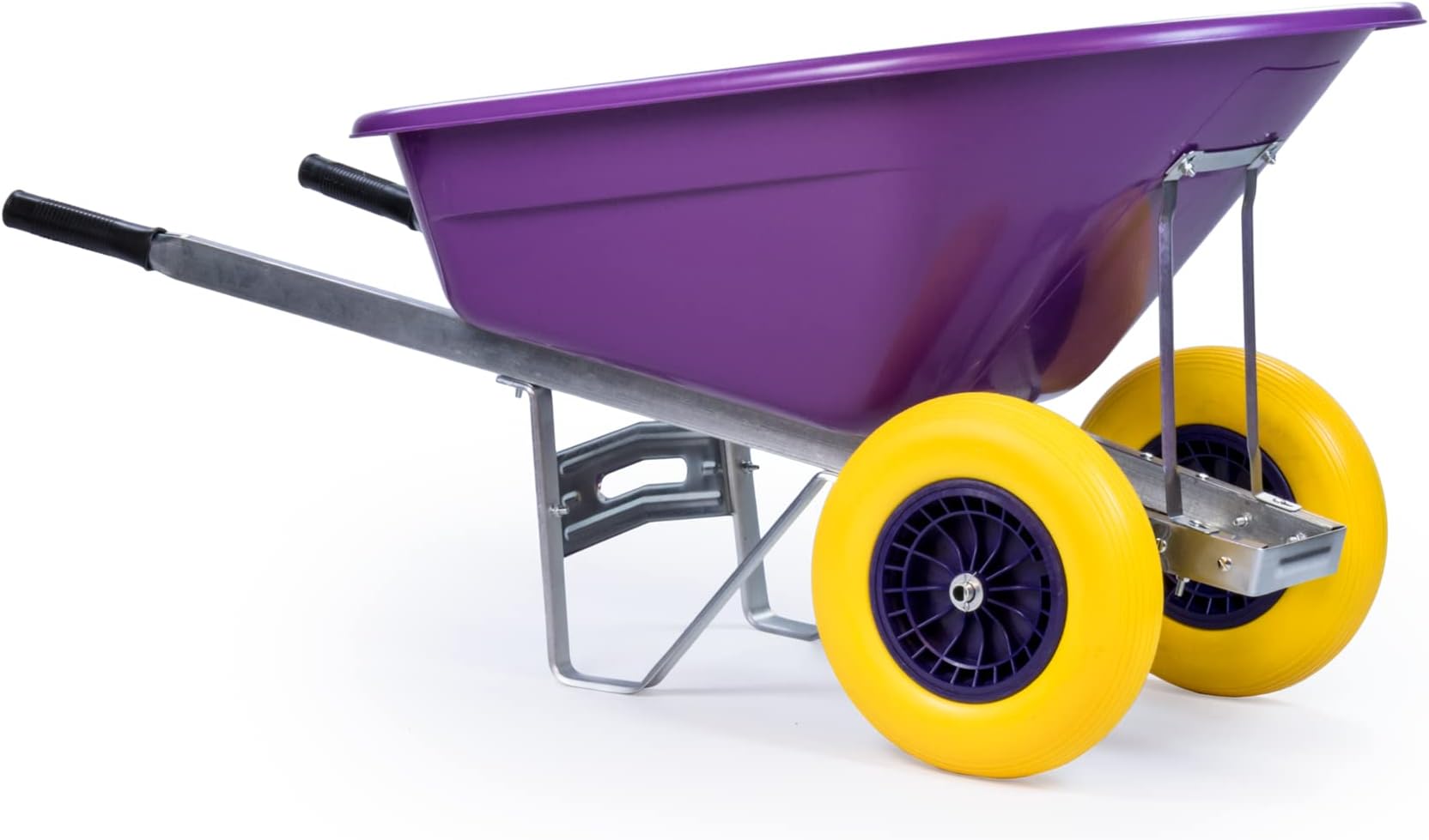 KCT 160L XL Twin Wheel Wheelbarrow Purple - Heavy Duty Garden/Stable ...