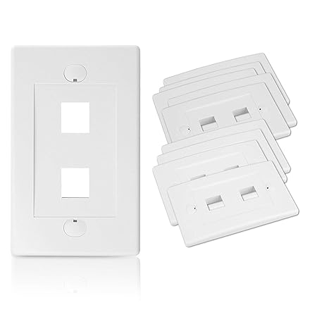 Amazon.com: VCE 2 Port Keystone Wall Plate UL Listed (10-Pack), Single ...