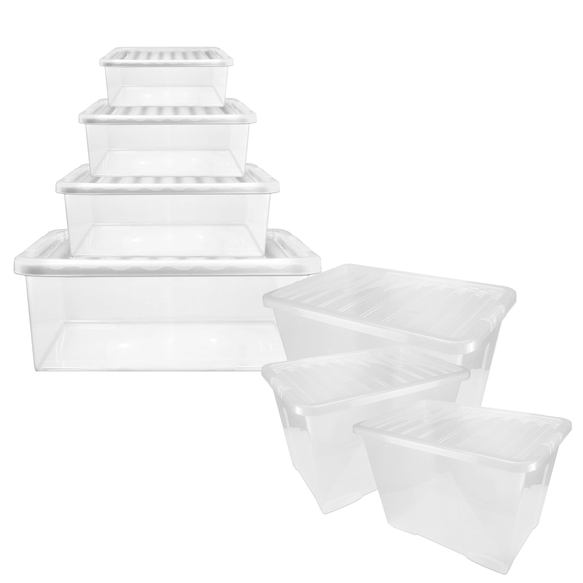 Useful Plastic Storage House Moving Container Boxes Sizes 12L, 20L, 27L ...