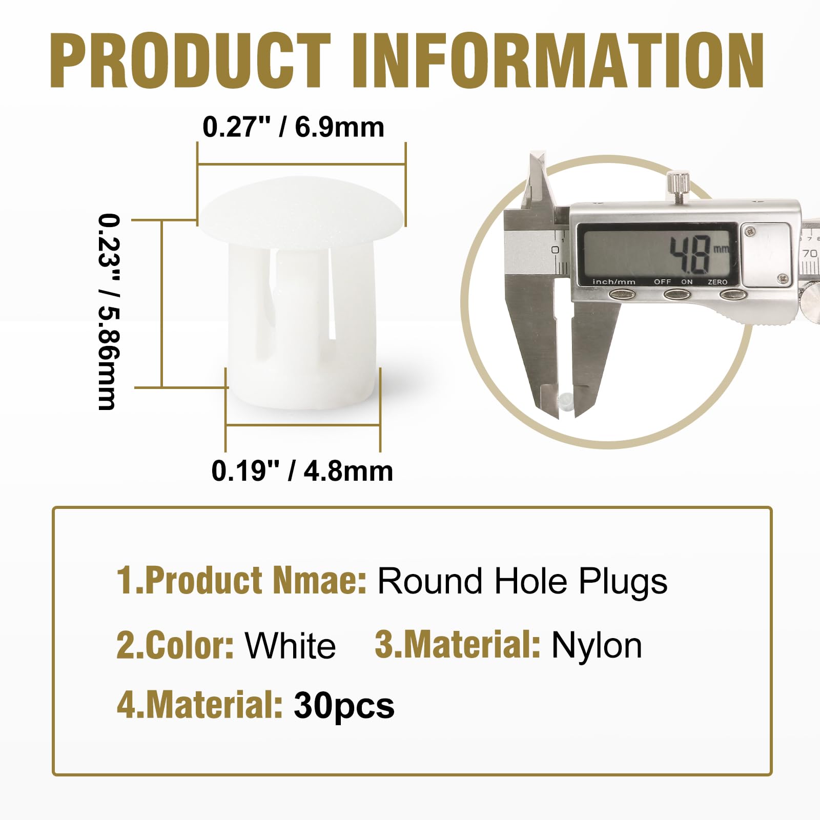 Snapklik.com : Masendelk 30pcs Plastic Hole Plugs, Snap In Locking Hole ...