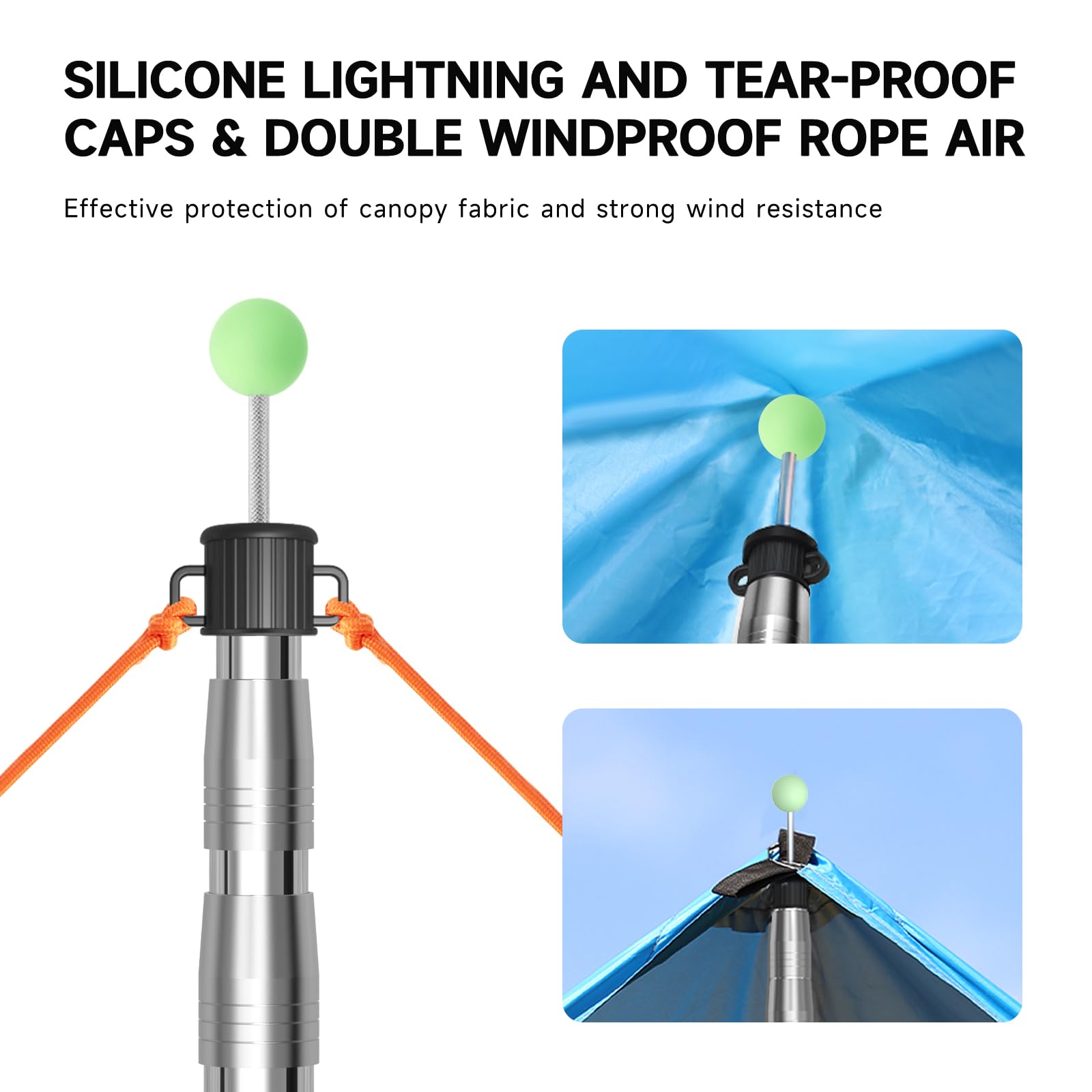 Pop Up Canopy KOMCLUB Telescoping Tarp Poles Adjustable Tent Poles