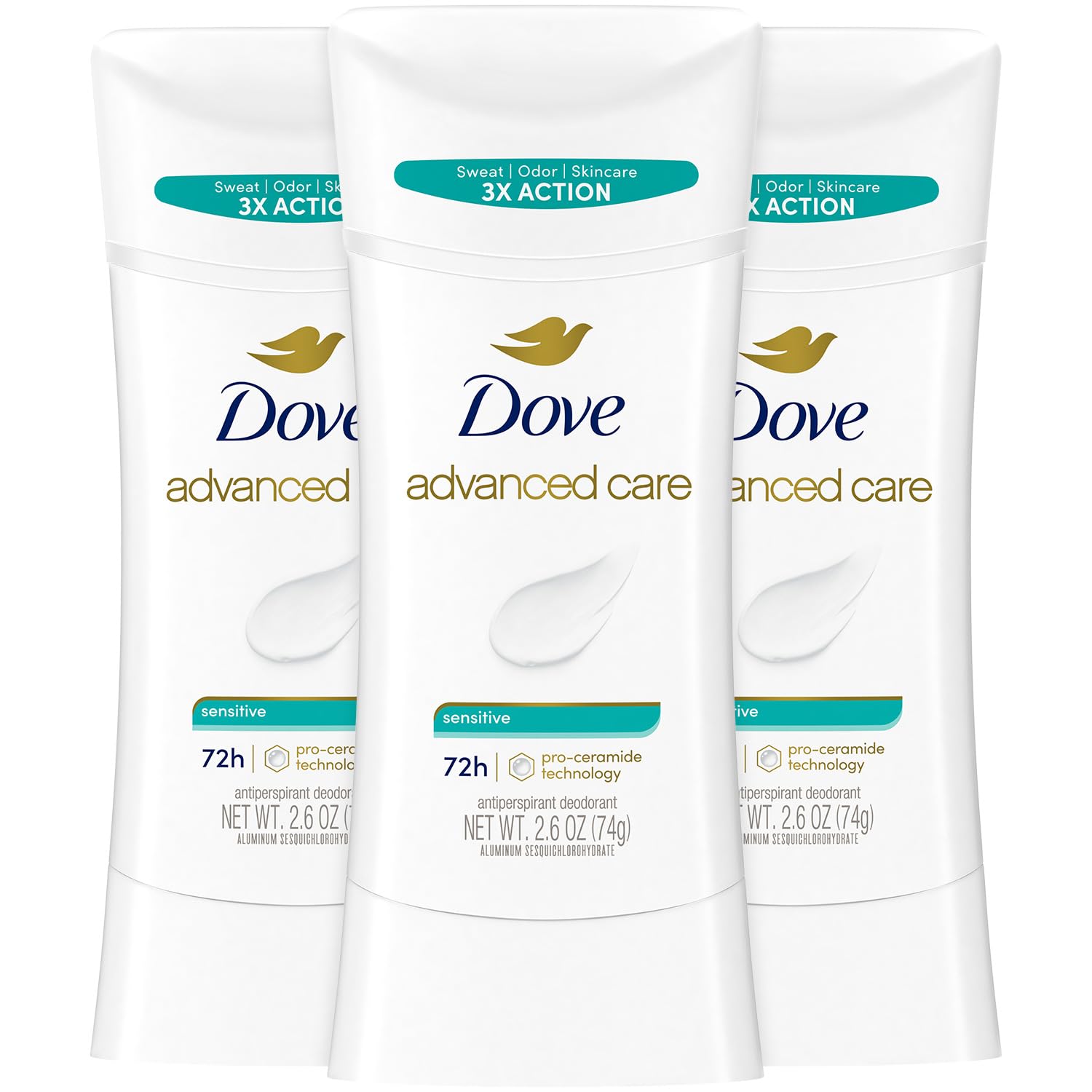 Amazon.com : Dove Advanced Care Antiperspirant Deodorant, Sensitive ...