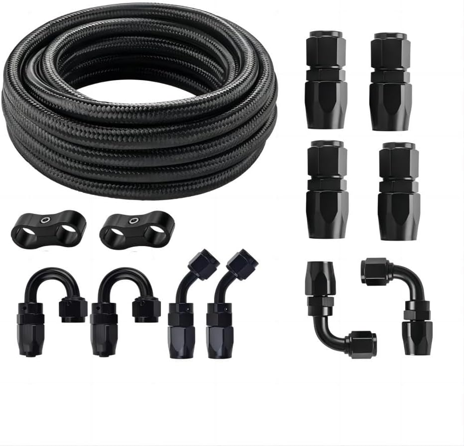 Amazon.com: Autoutfit 3/8 6AN 20FT,-6 Nylon Stainless Steel Braided ...