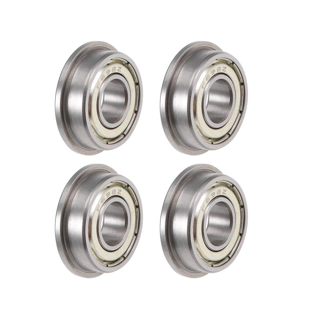 uxcell F698ZZ Flanged Ball Bearing 8x19x6mm Shielded Chrome Steel ...