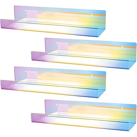 Amazon.com: NatldGs 4 Pcs Iridescent Acrylic Shelves for Wall Decor, 15 ...