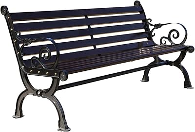 Amazon.com: 4Ft Outdoor Bench with Back Portable Frame, Outdoor Steel ...