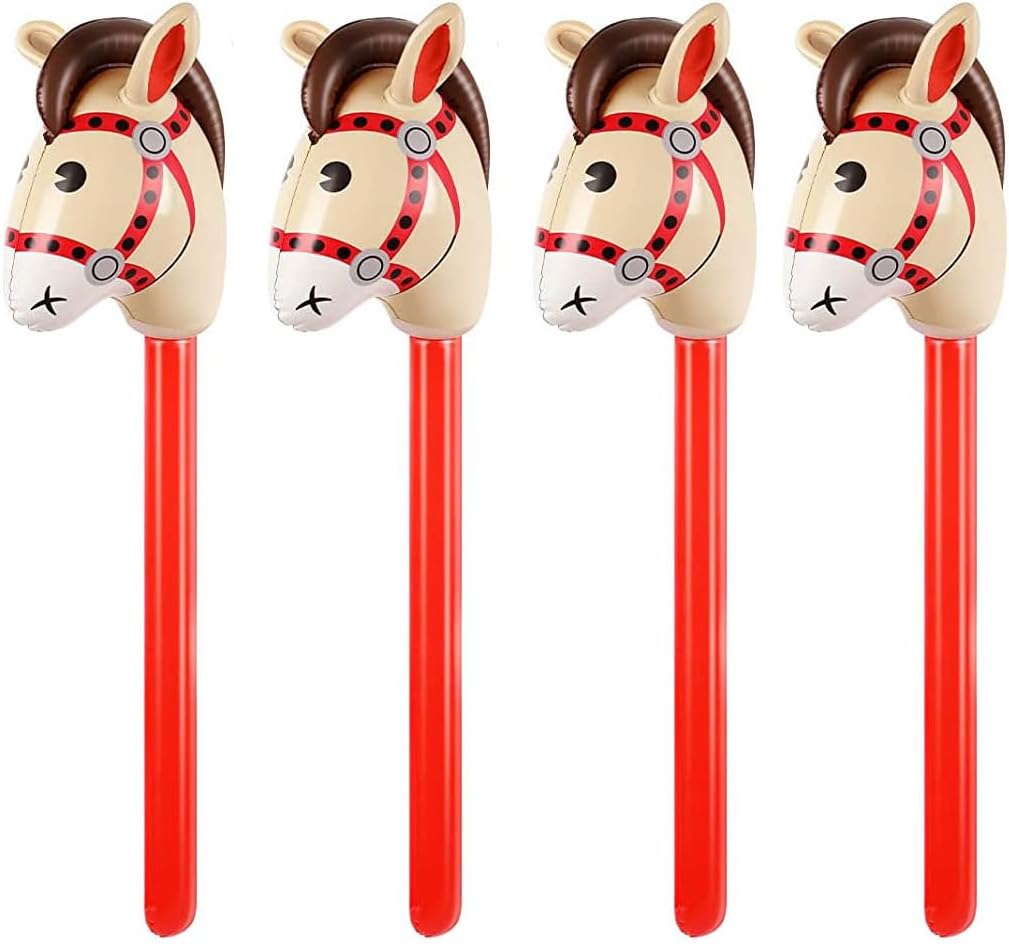 Amazon.com: Yocbhdbz 4 Pieces Jumbo Inflatable Stick Horse Balloon ...