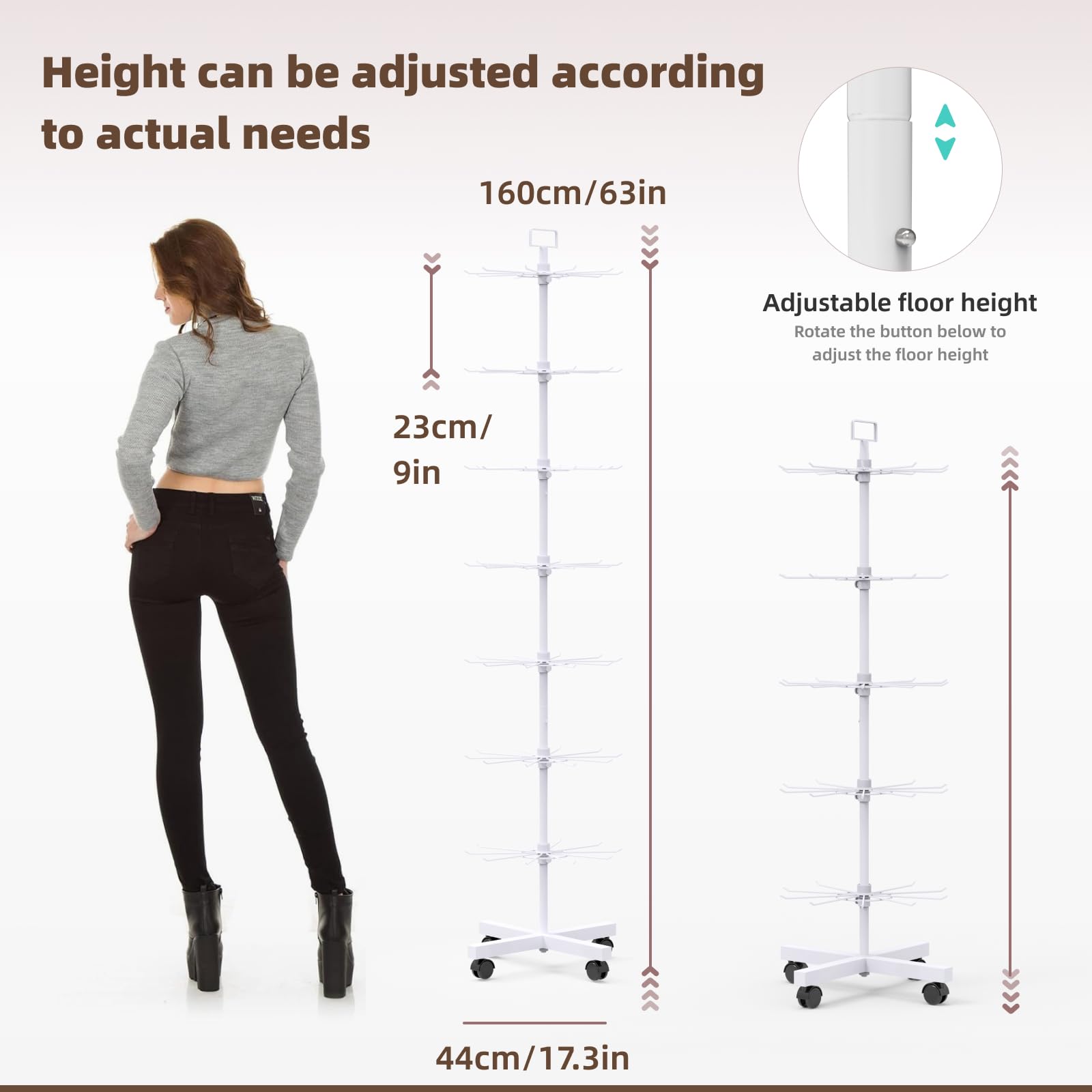 Snapklik.com : YEOOE Retail Display Racks 7 Tier Spinning Display Stand ...