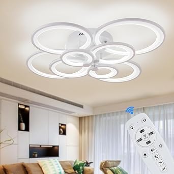 Modern LED Ceiling Light Dimmable LED Chandelier Flush Mount Ceiling ...