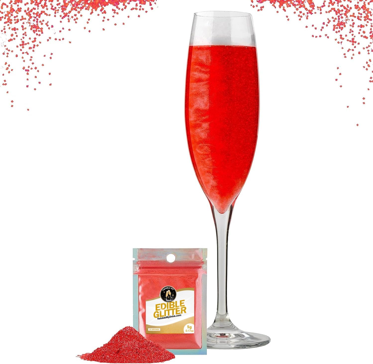 Twinkle my Drink® Red Edible Glitter for Drinks, Cakes & Cocktails ...