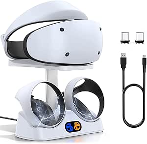 Amazon.com: PECOOVR PSVR 2 Controller Charging Station, Lightning Dock for PS5 VR2, VR Sense ...