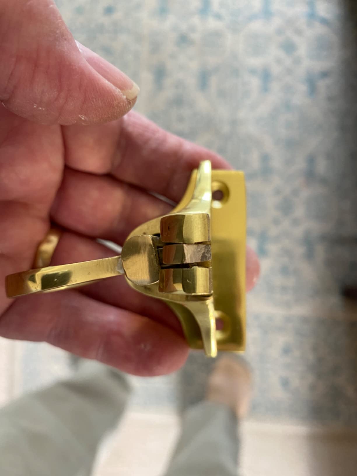 Golden Grace Fanlight Catch in Solid Polished Brass Finish with Keep ...