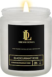 Amazon.com: DL DREAMY DEWLA Blackcurrant Rose Scented Candles for Home, Candles Gift for Women ...