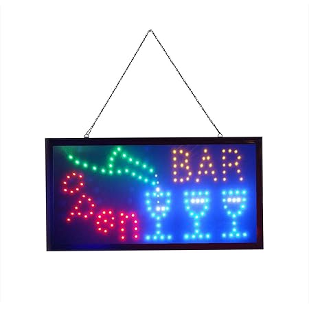 led072-b BAR OPEN LED Neon Sign WhiteBoard : Amazon.co.uk: Lighting
