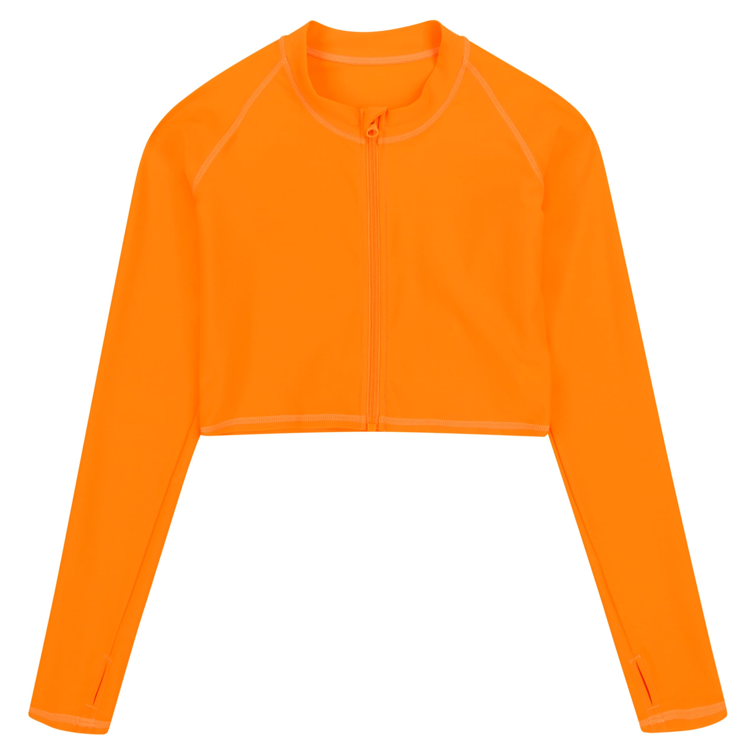 Snapklik.com : SwimZip Womens Long Sleeve Crop Top Rash Guard Swim ...