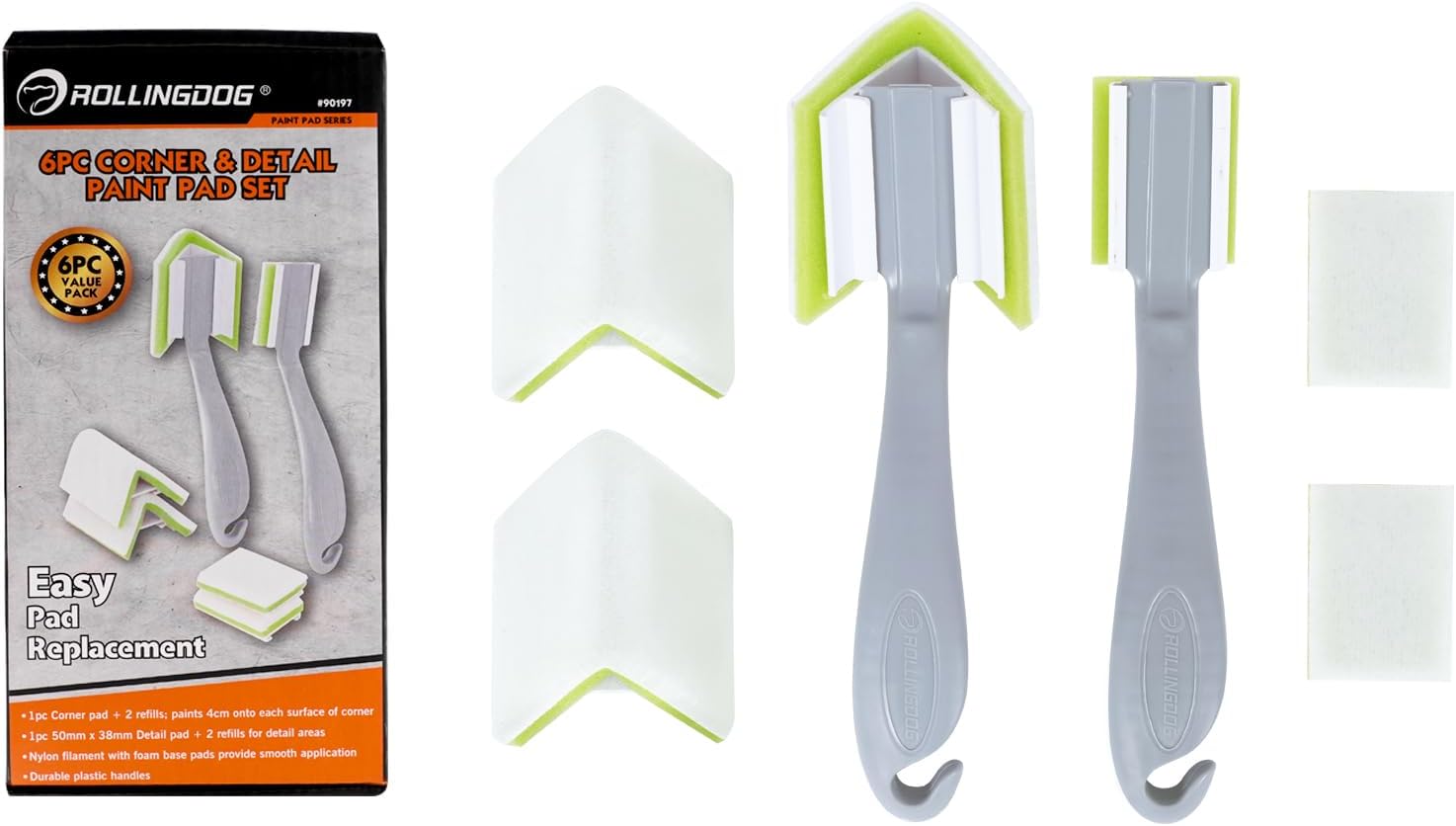 Amazon.com: ROLLINGDOG Paint Pad Set - 6PC Corner Painting Tool Trim ...