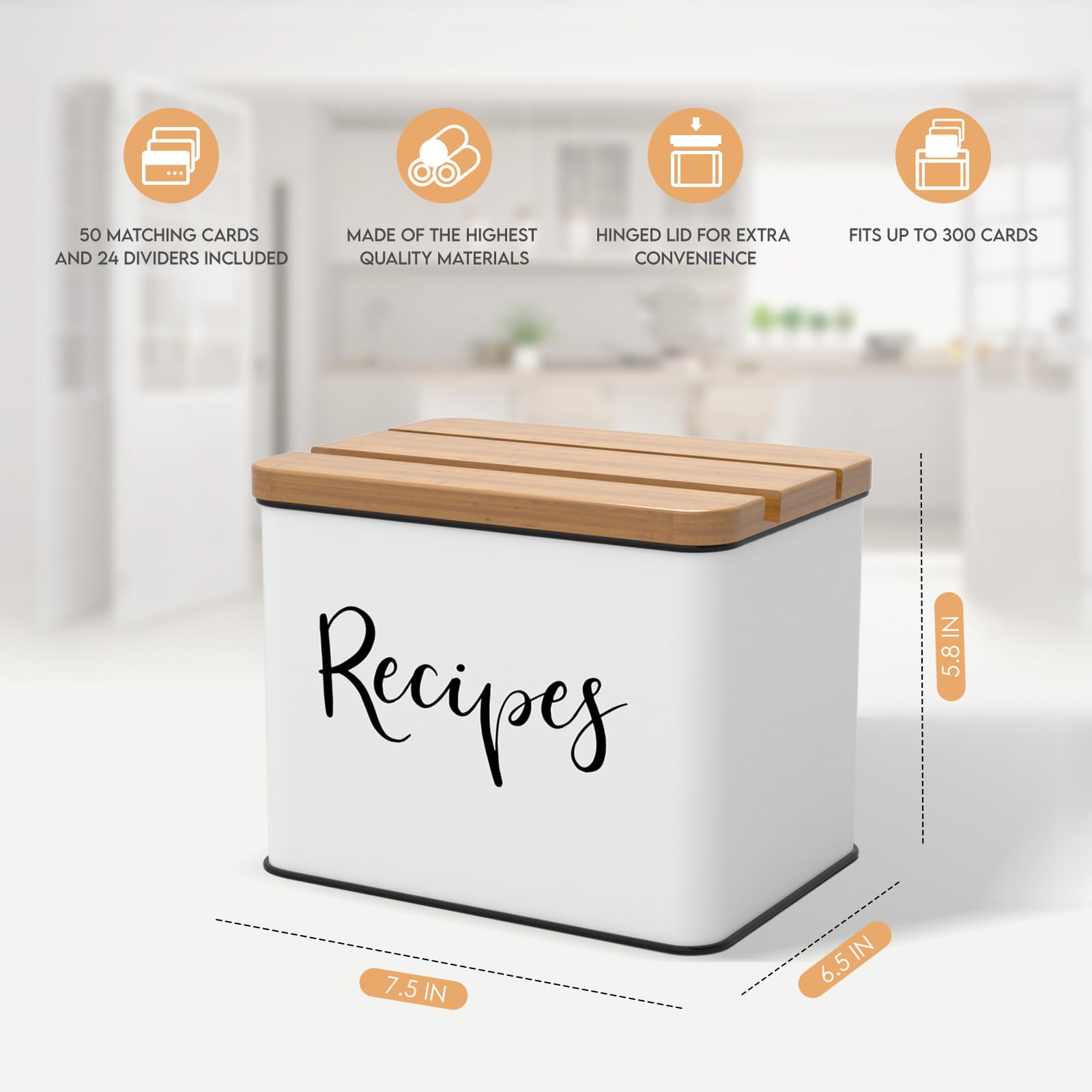 Recipe Box With Dividers Vintage Recipe Box With Cards & Dividers ...
