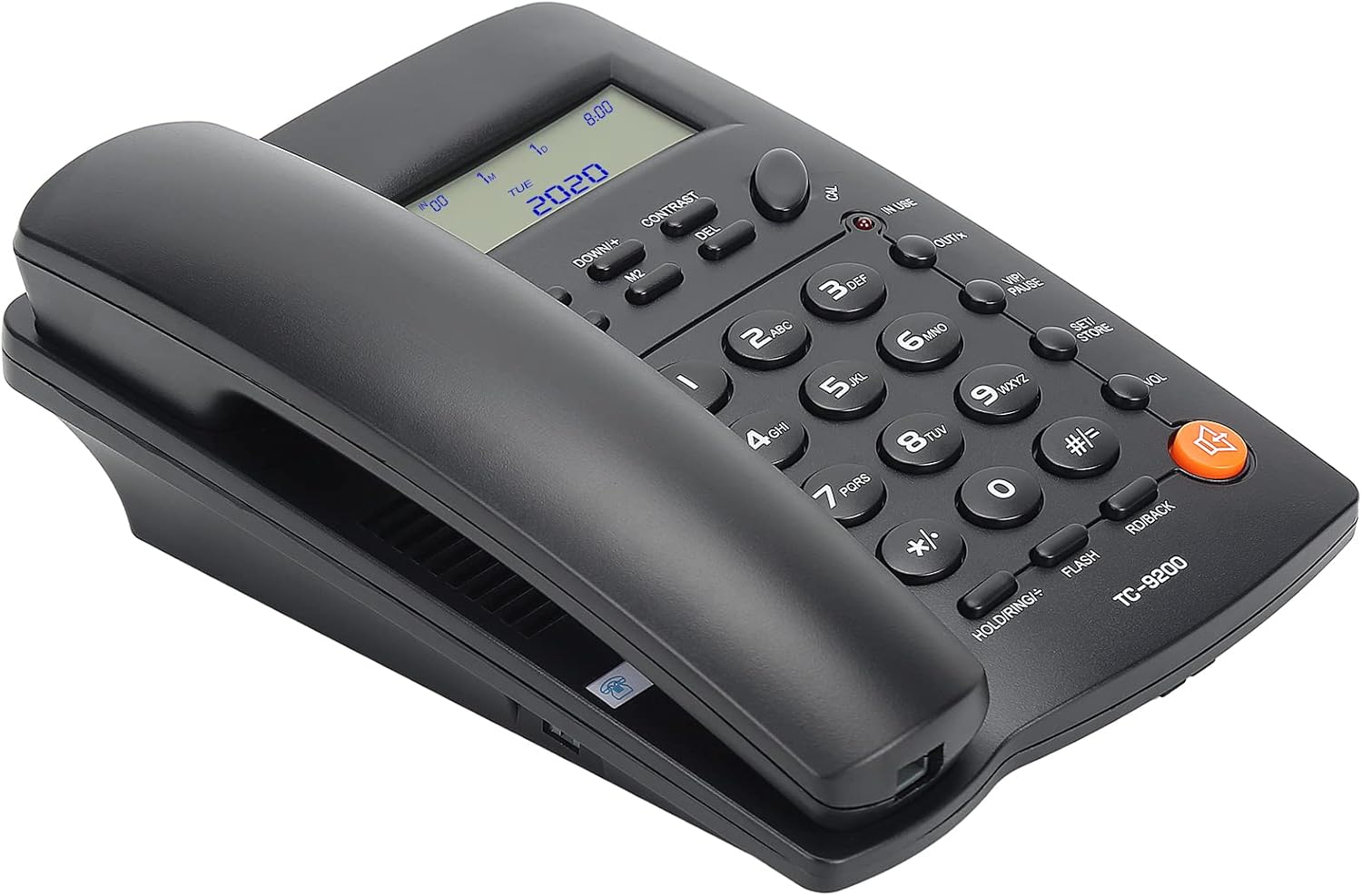 Uvital Desktop Corded Telephone, DTMF/FSK Mode, LCD Display, Calls Memory, Basic Calculator ...