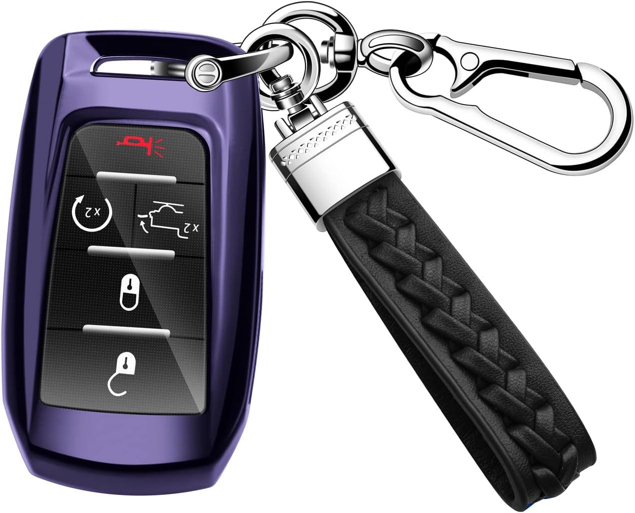 Amazon.com: KPPOWER for RAM Key Fob Cover with Keychain Clip Soft TPU ...