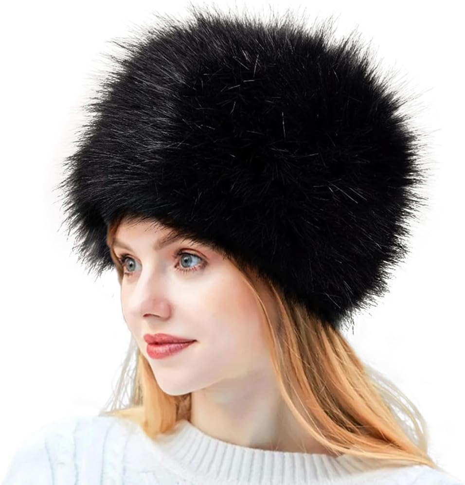 Amazon.com: ECYC Ltd Women's Winter Faux Fur Hats, Faux Fur Russian Hat ...