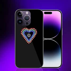 Amazon.com: YOLOLAND MagSafe Bezel-Less Led Illuminated iPhone Case, Cool Light-up, Touch-to ...