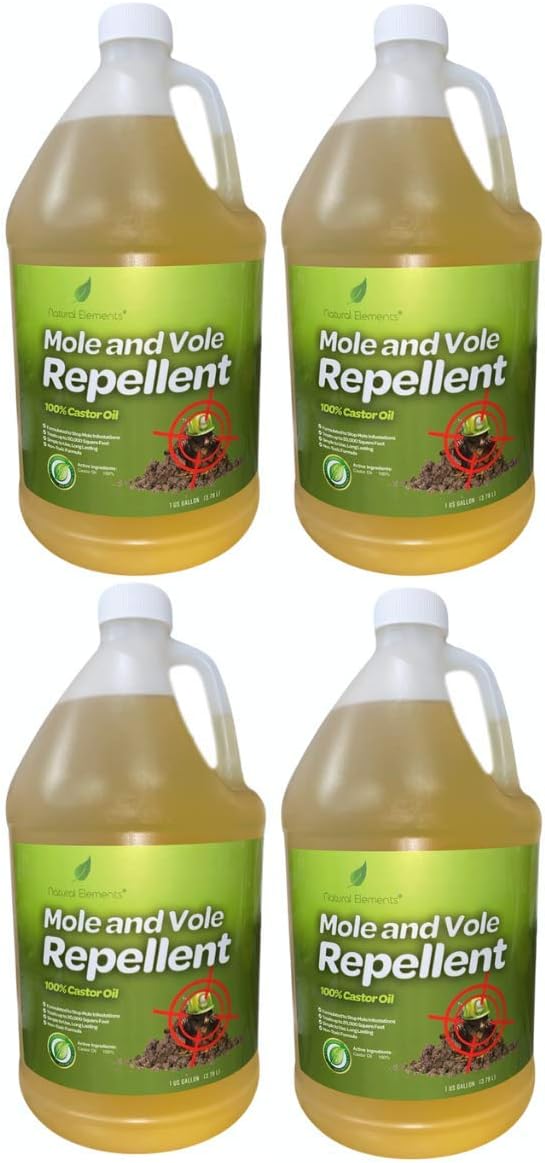 Amazon.com: Natural Elements Mole and Vole Repellent | 100% Castor Oil ...