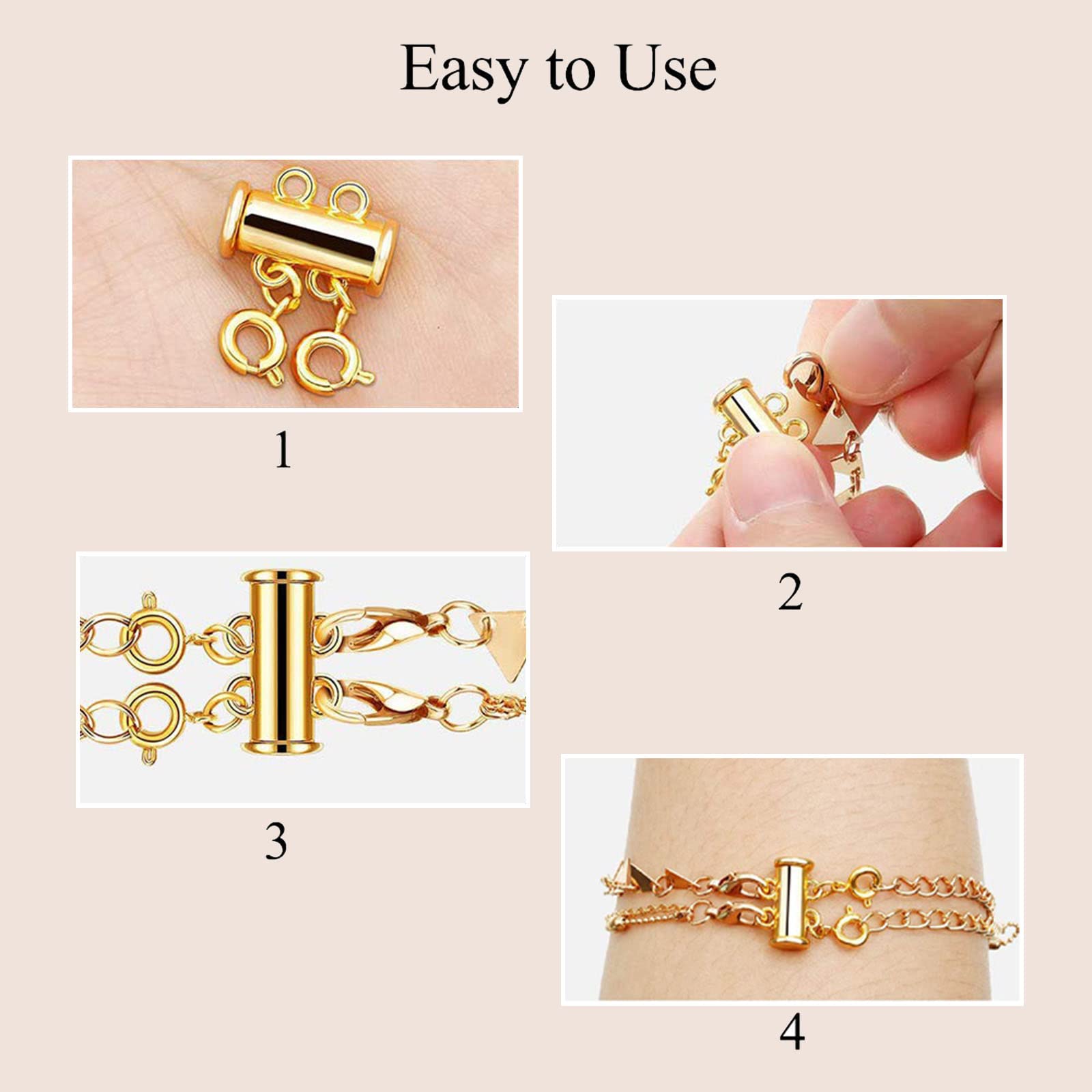 Snapklik.com : Necklace Layering Clasps Magnetic Slide Lock Clasp ...
