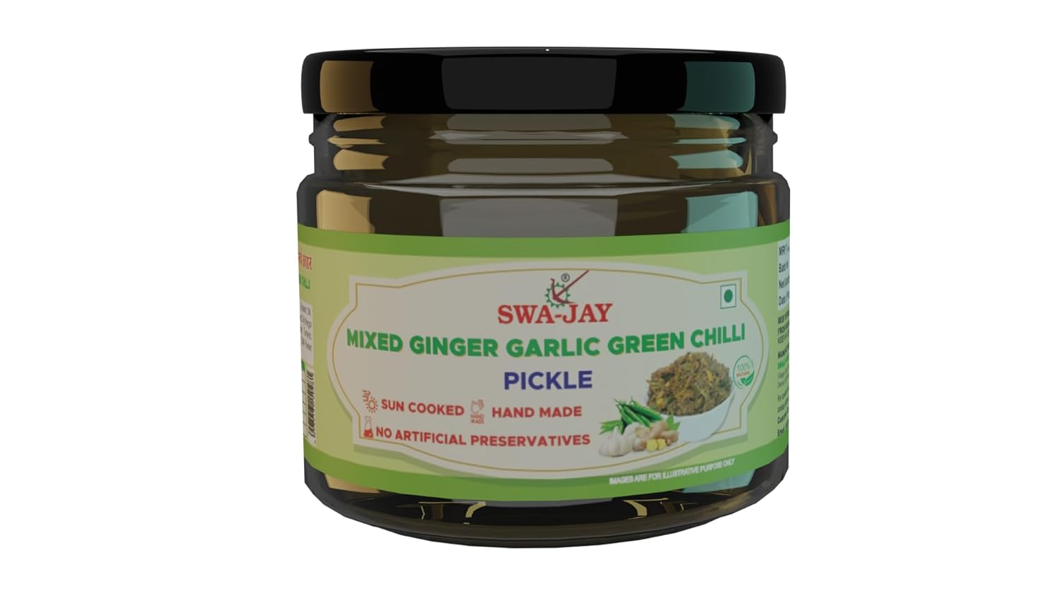 Swa-Jay Mixed Ginger Garlic Green Chilli Pickle : Amazon.in: Grocery ...