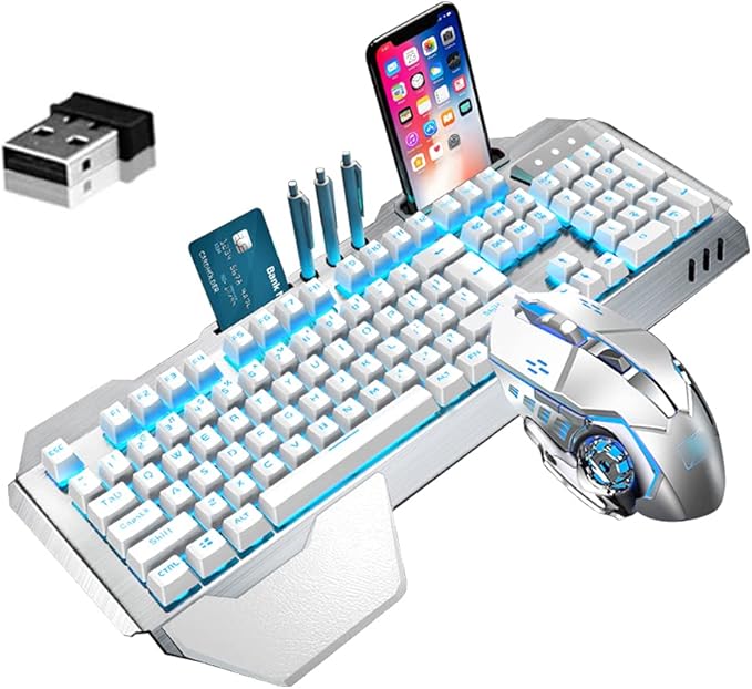 Amazon.com: RYEWARY K680 Wireless Gaming Keyboard and Mouse,LED Backlit ...