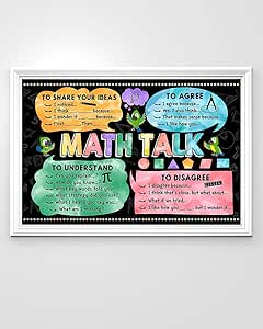Amazon.com: Teacher Classroom Poster, Math Talk Quote Saying, Back To ...