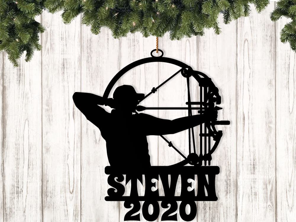 Amazon.com: Personalized Archery Bow Hunting Christmas Ornament (Black ...