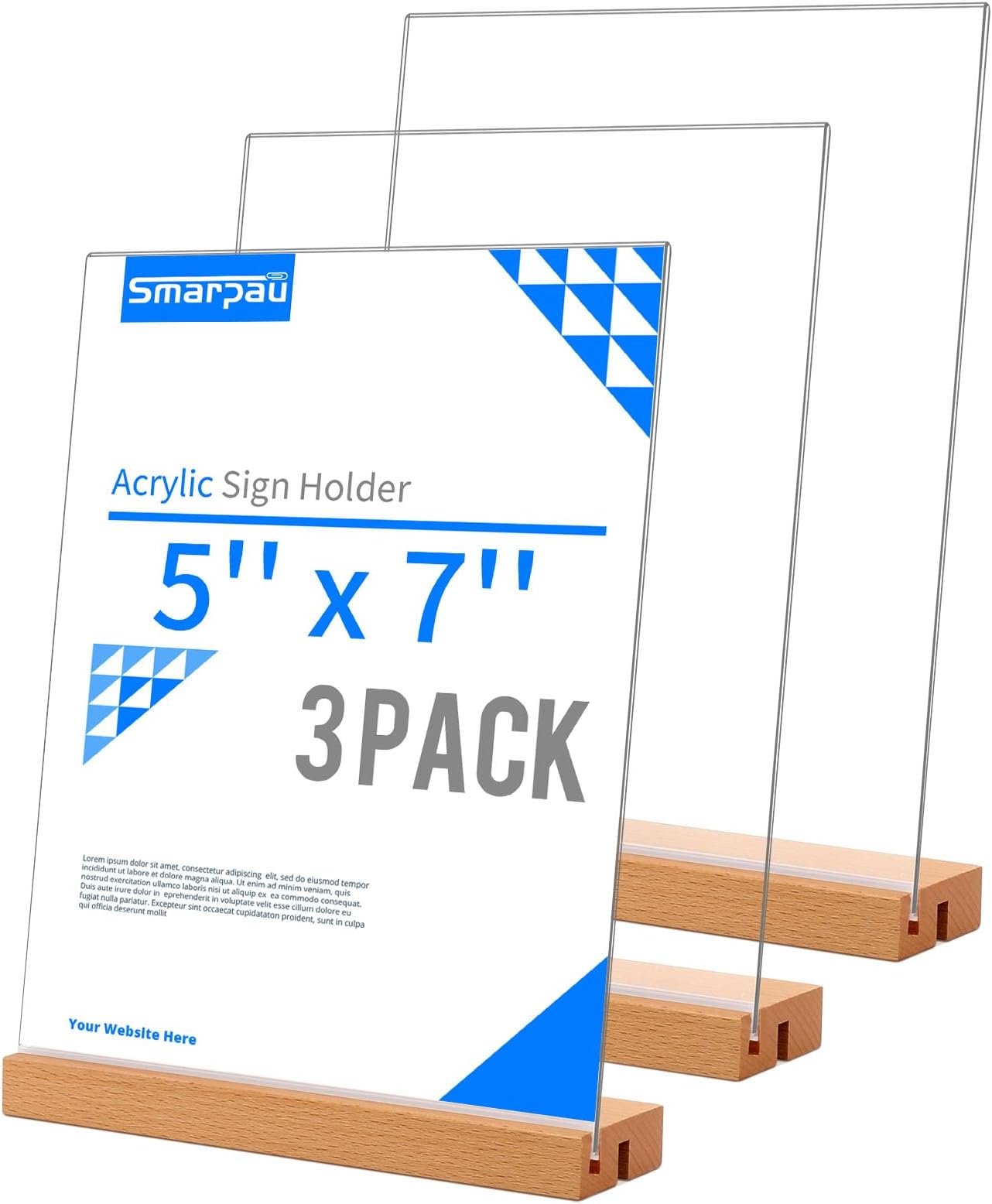 Amazon.com: Smarpau 3 Pack Acrylic Sign Holder 5x7 Acrylic Frame with ...