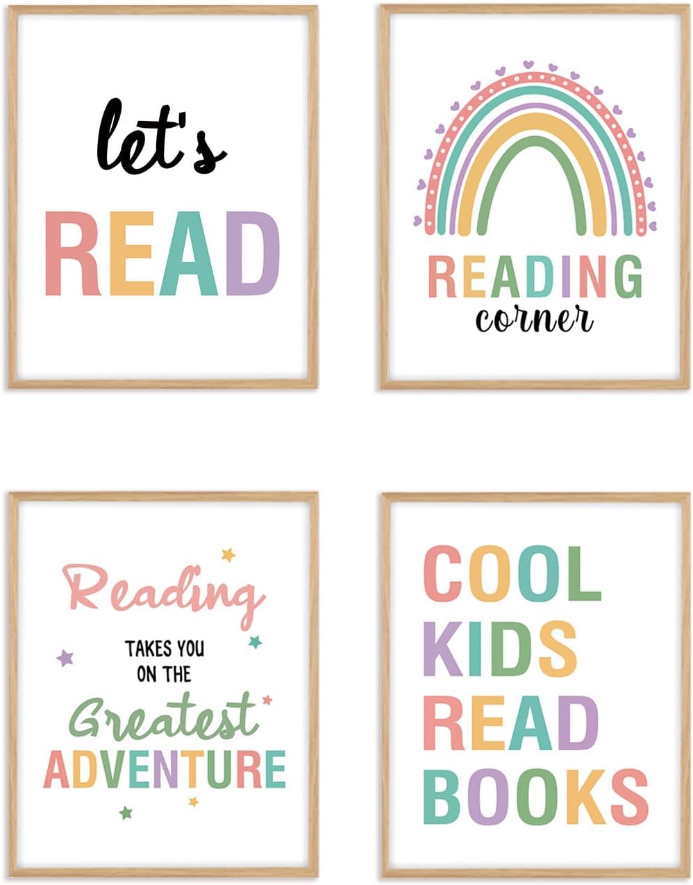 Amazon.com: Boat Wades Boho Reading Corner Classroom Wall Art Posters ...