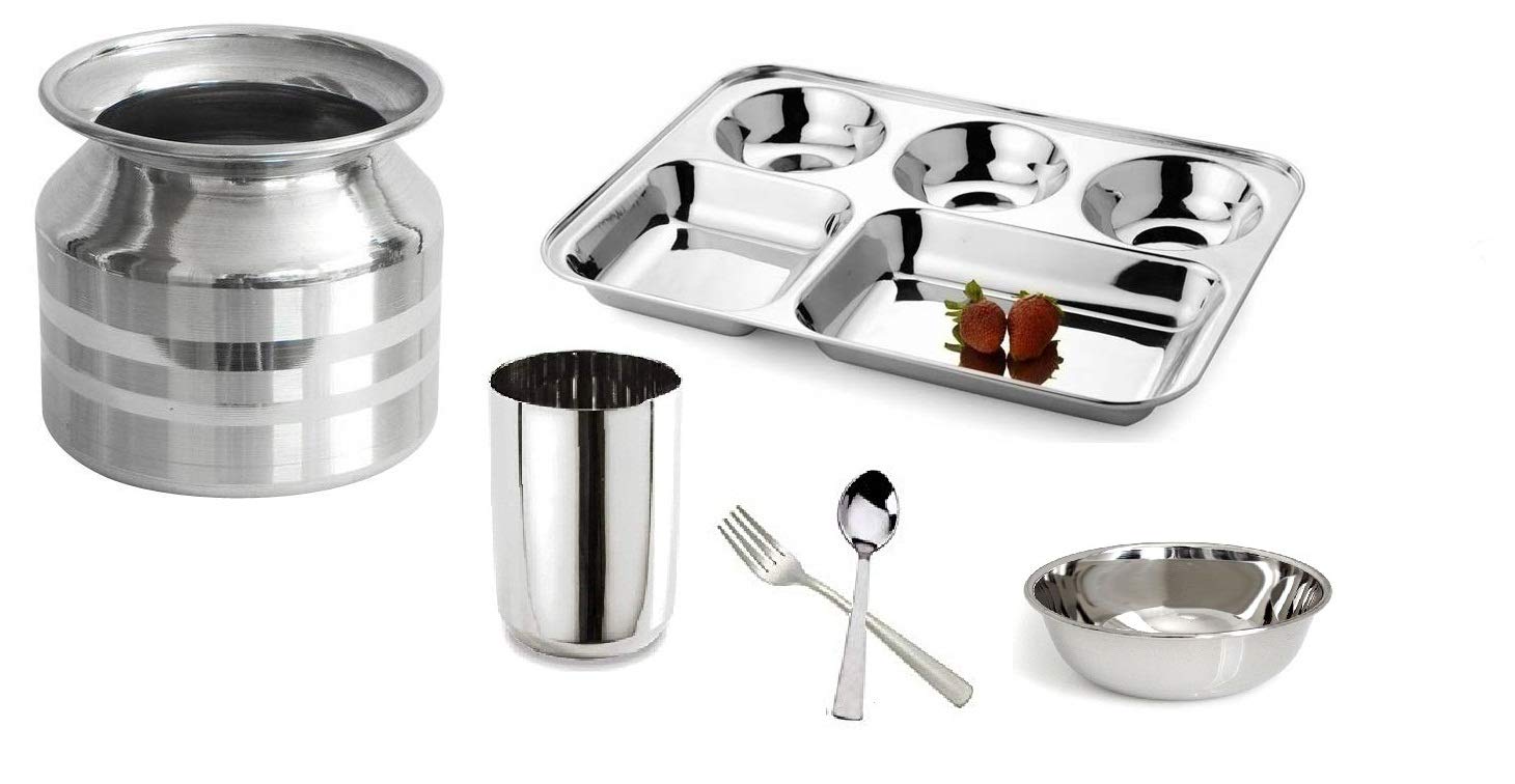 Bartan Star Stainless Steel Dinner Set of 6 : Amazon.in: Home & Kitchen