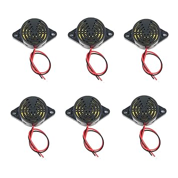 6 Pcs Active Piezo Electric Buzzer Alarm, DC 3-24V Low Voltage Buzzer ...
