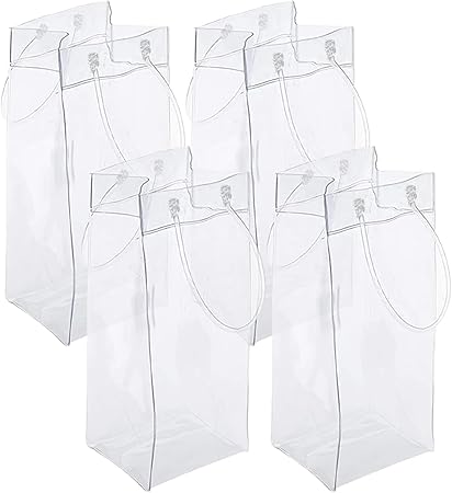 Amazon.com: 4 Pack Wine Ice Bag Beer Cooler Bag Portable Collapsible ...