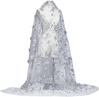 Amazon.com: NBEADS 2.2yards Embroidered Flower Fabric, 59-64.5inch Wide ...