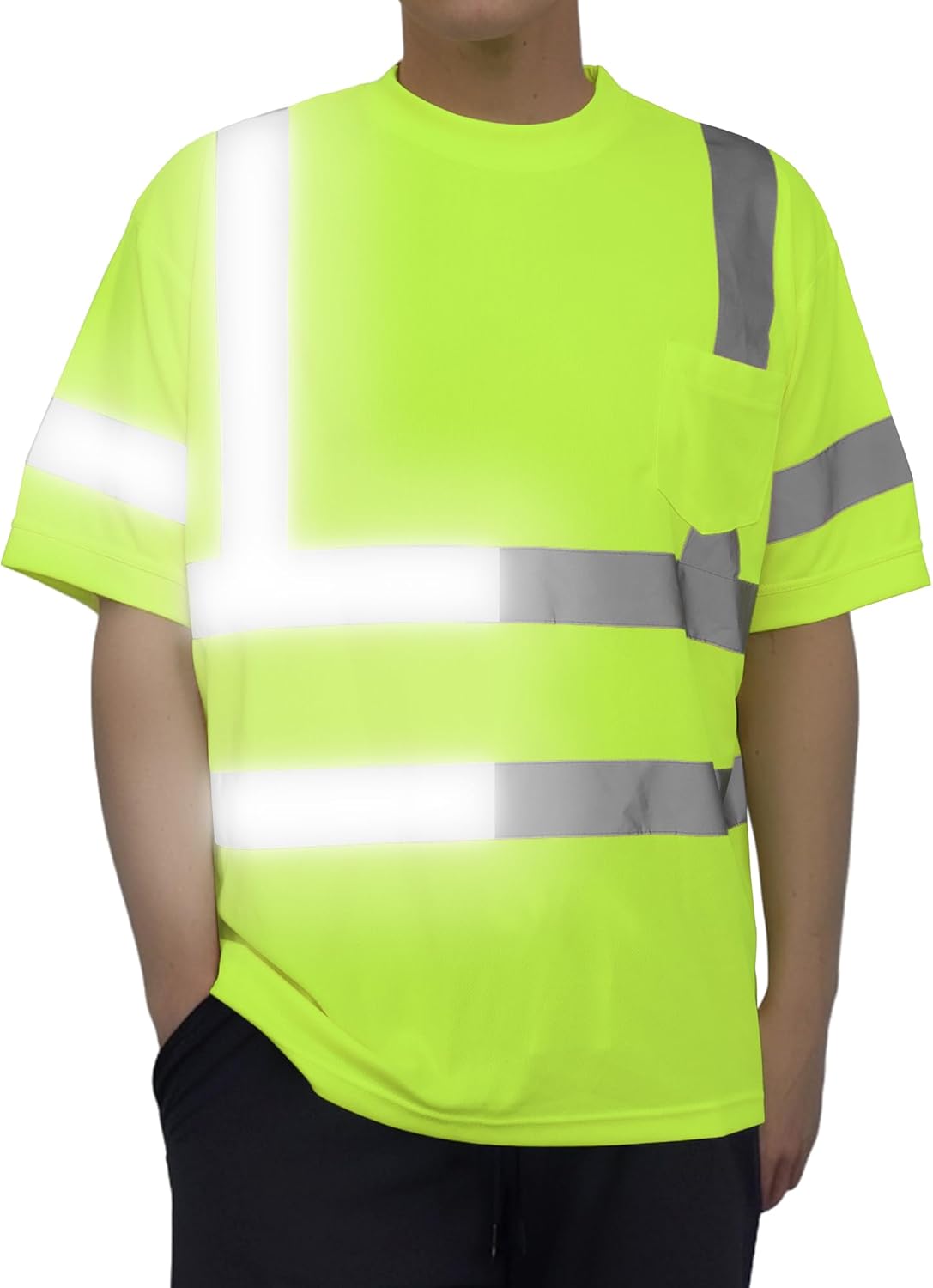Amazon.com: SHORFUNE Hi Vis Safety Shirts for Men, Reflective Work ...