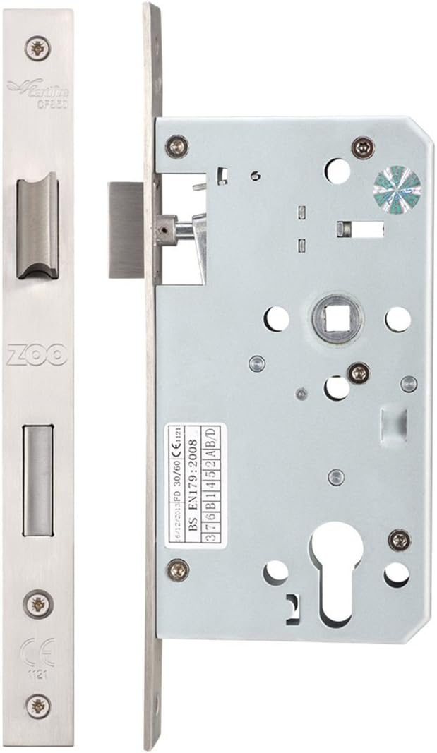 Zoo Hardware Mortice Euro Profile Sash Lock Case Body - Stainless Steel ...