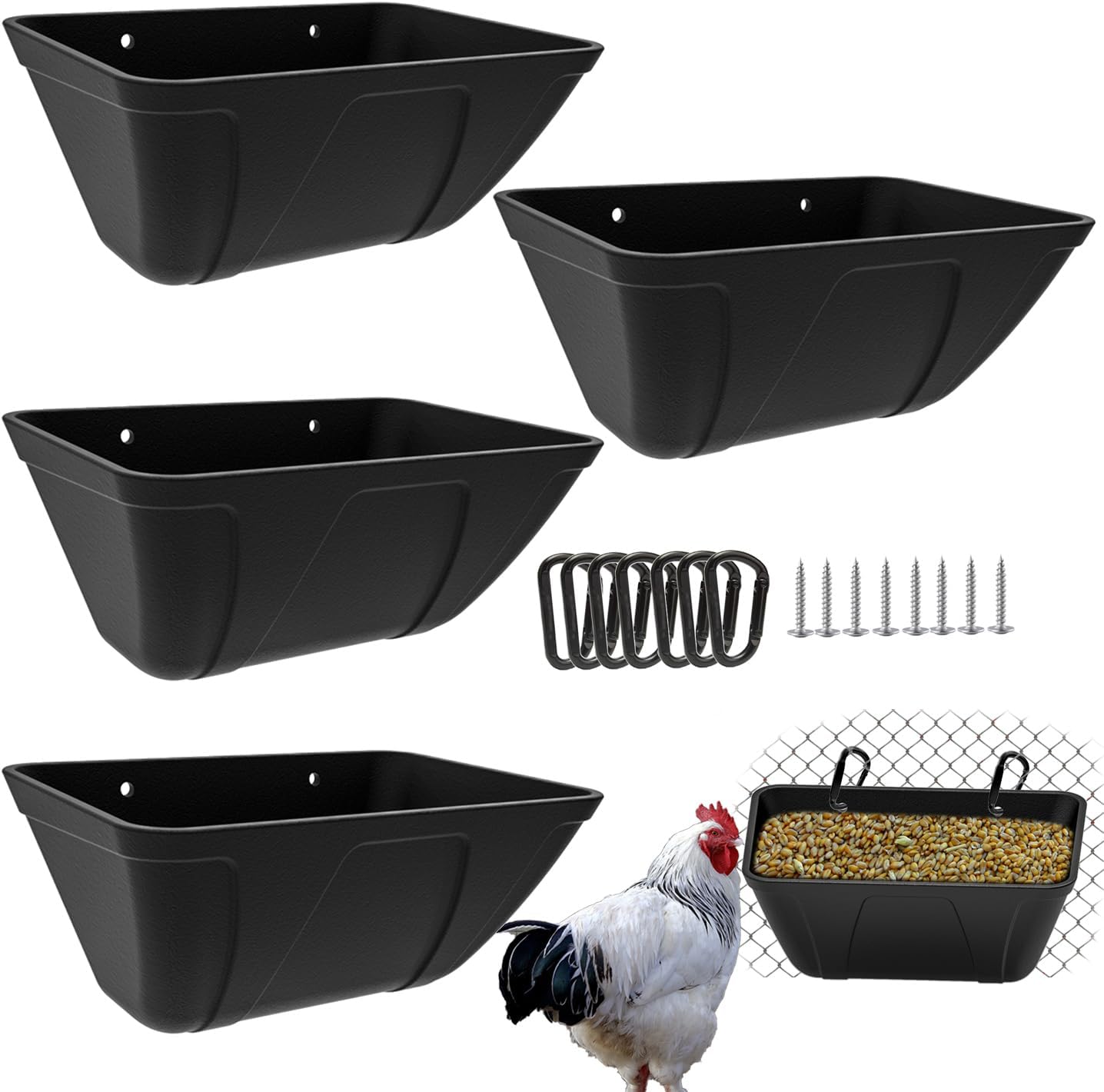 Amazon.com : Large Feed Trough and Goat Feeder - 2 Pack Hanging Feeder ...