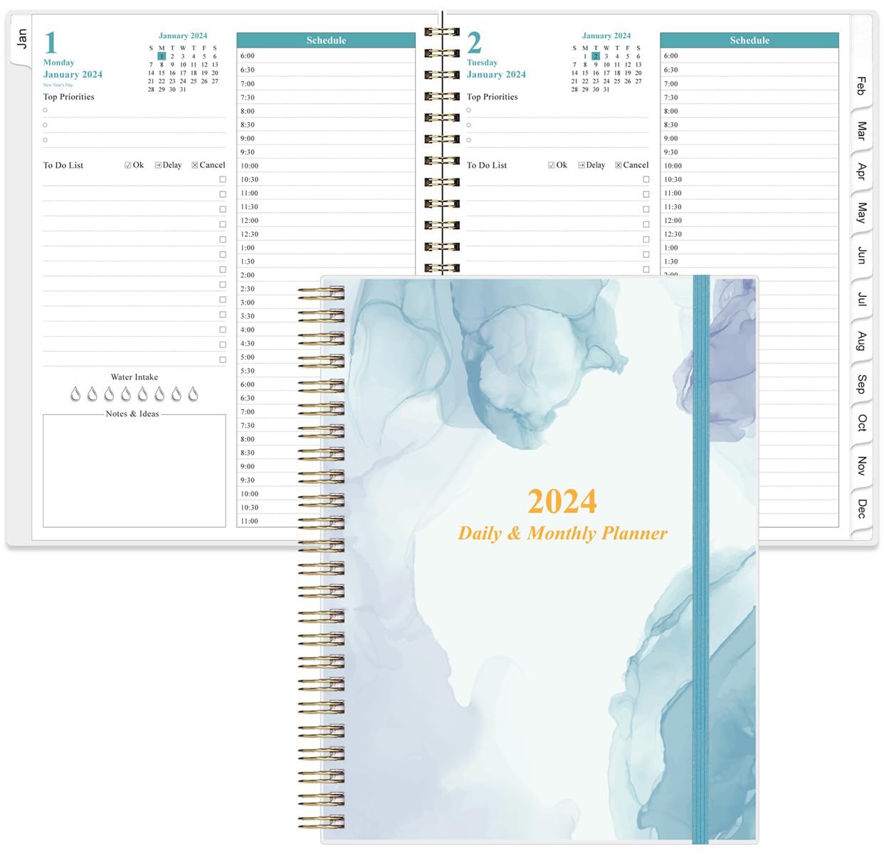 Snapklik.com : 2024 Daily & Monthly Planner, One Page Per Day, A4 Daily ...