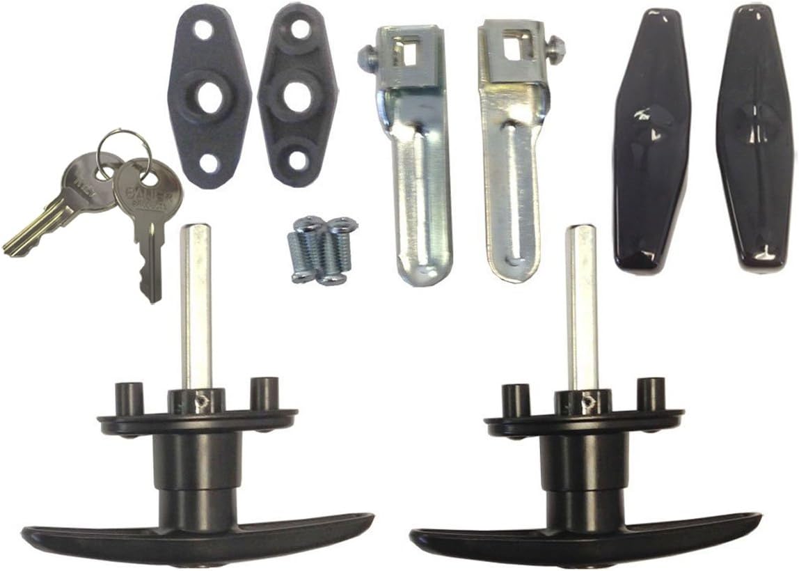 Amazon.com: BokWin 1 Set Camper Shell T-Handles Lock Black Truck Cap ...