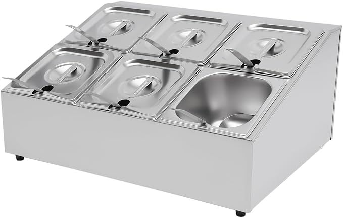 Amazon.com: ARPITUYN Pizza Topping Station, Trapezoid Stainless Steel ...